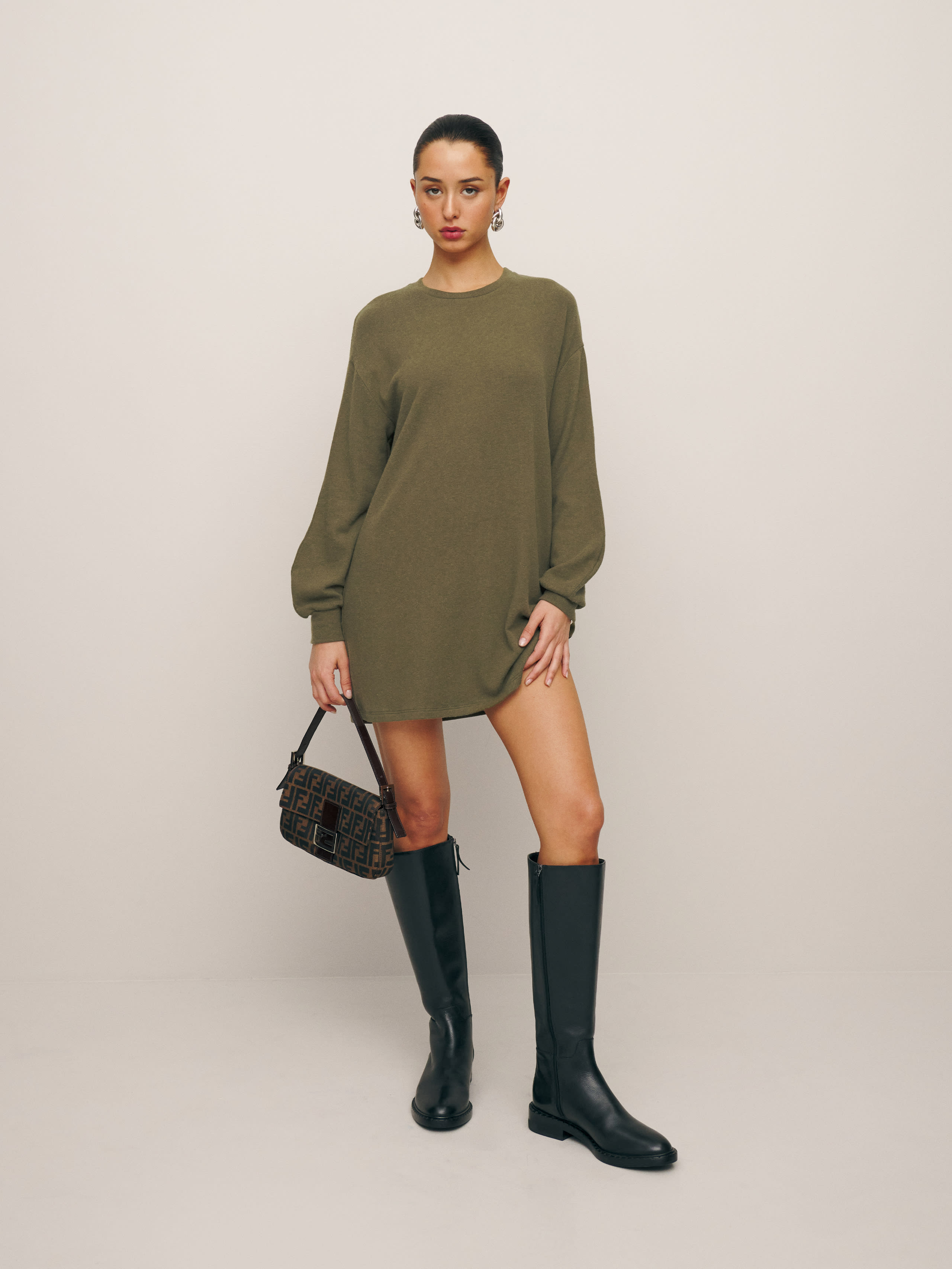 radlee knit dress Reformation - Dark Olive the New York