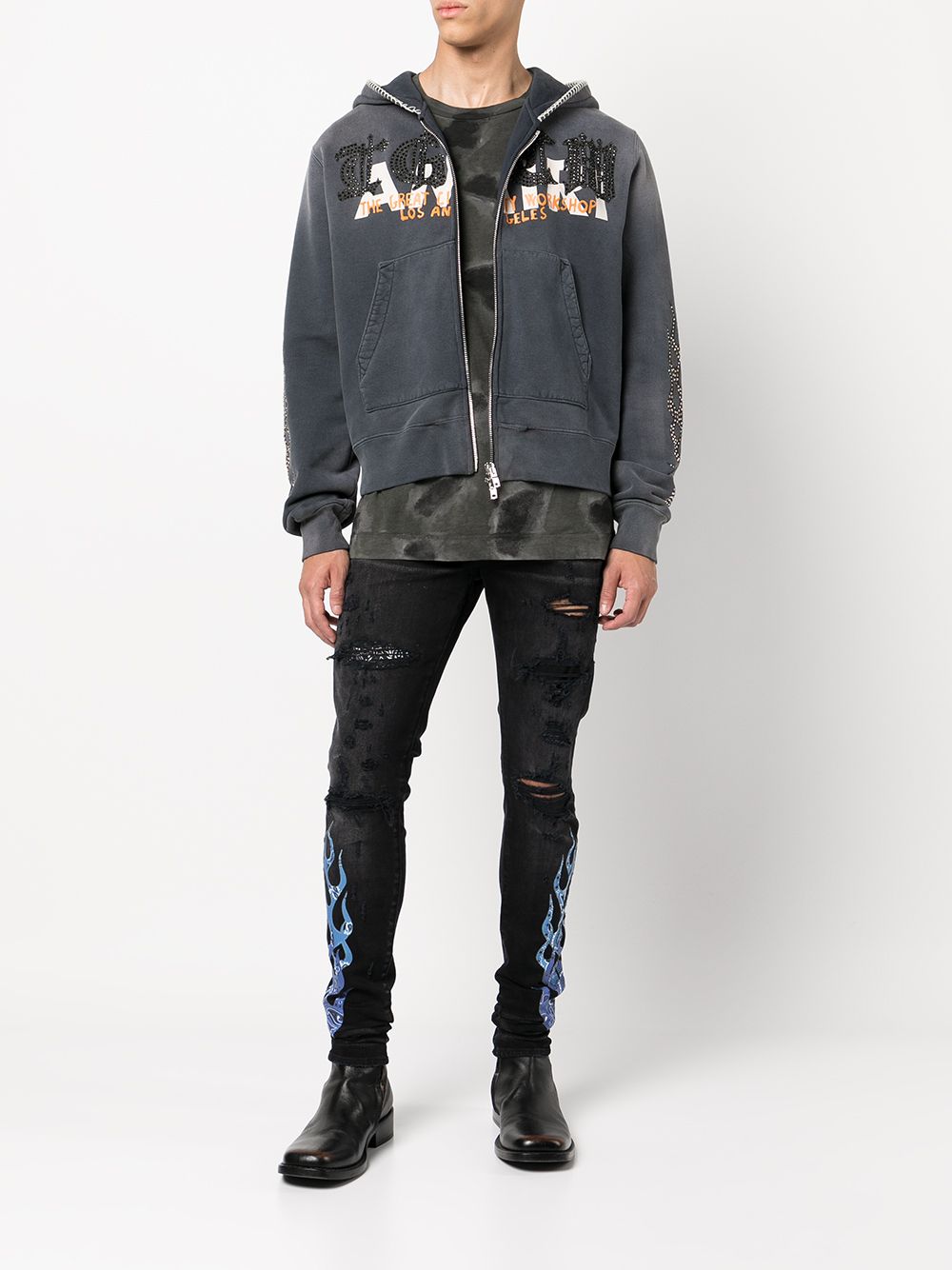 AMIRI Flame-Detail Skinny-Cut Jeans