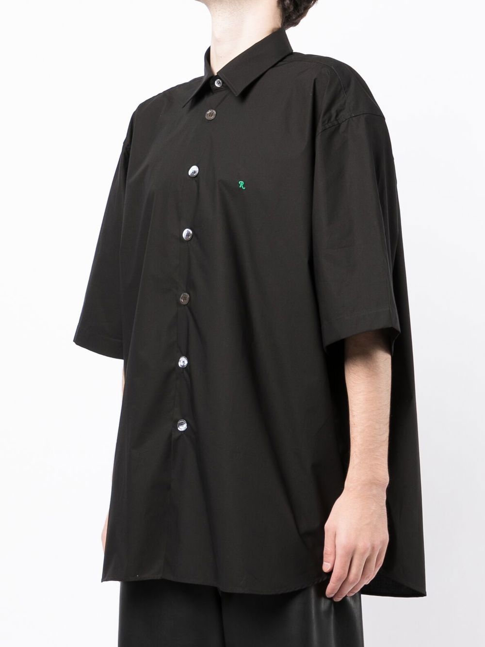 Raf Simons Oversized Short Sleeved Denim Shirt Clothing In White