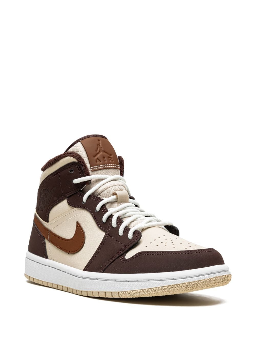 brown and white jordans