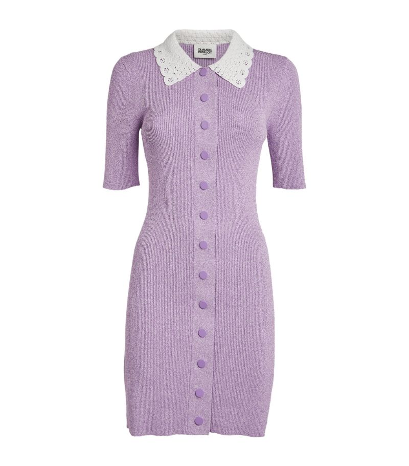purple dress with white collar MARMALADE 1970s Style Lavender Dress with White Collar Marmalade-shop