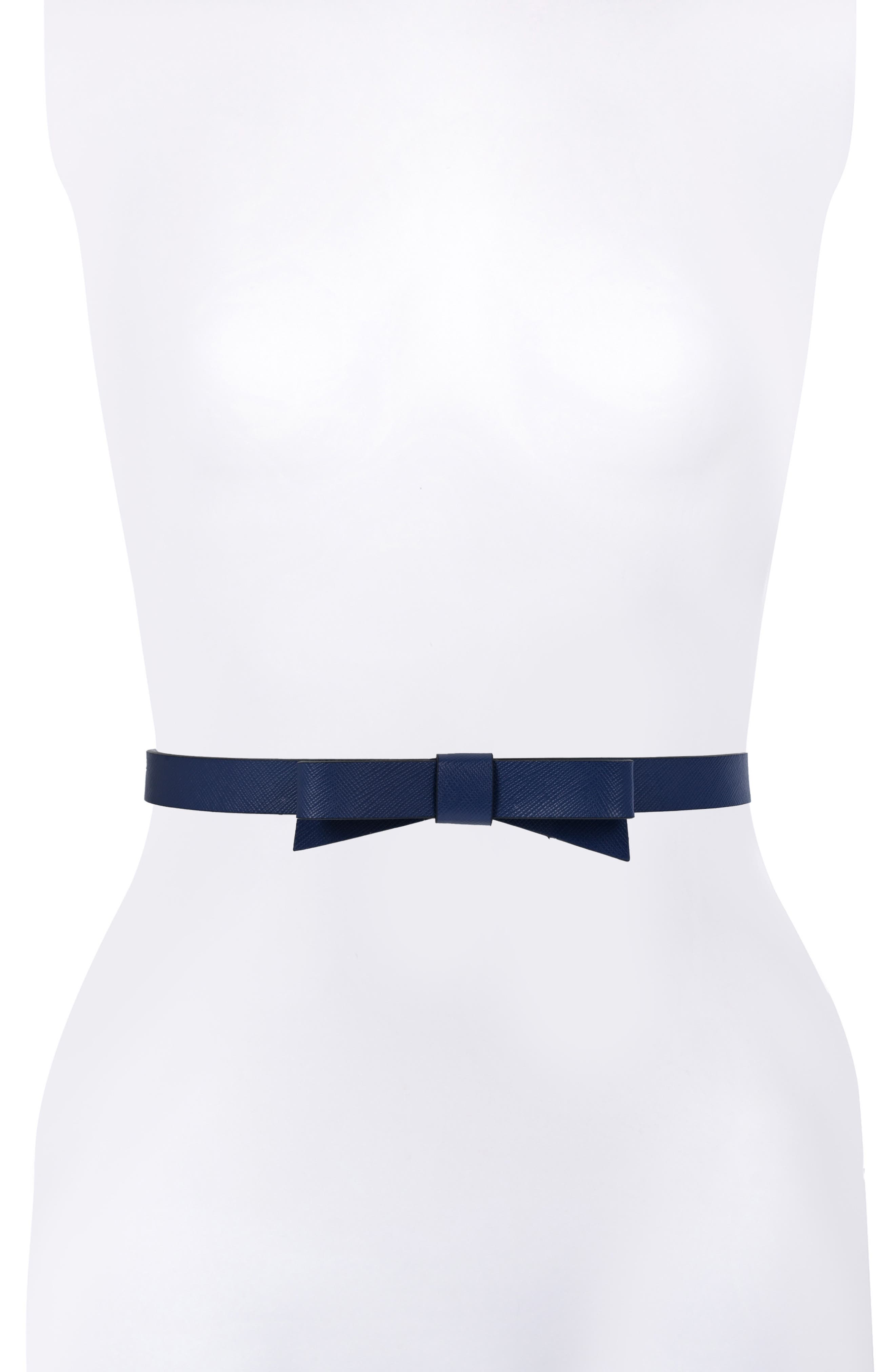 kate spade Navy Bow Skinny Leather Belt S Kate Spade Bow Belt Bag in Blue | Lyst main image 2