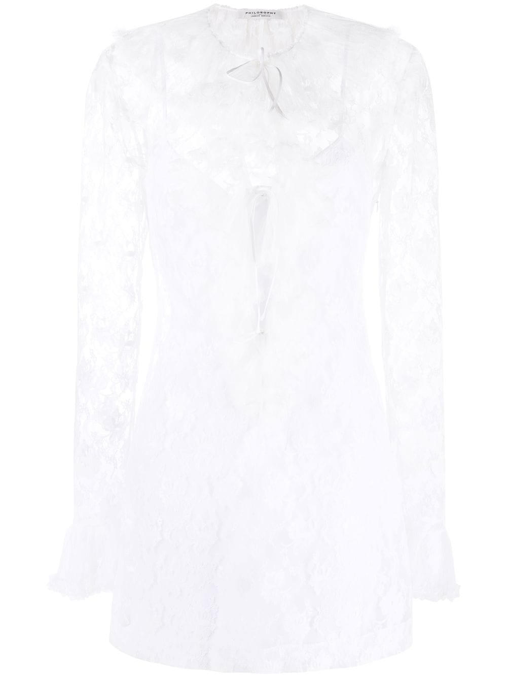 PHILOSOPHY DI LORENZO SERAFINI Philosophy Di Lorenzo Serafini Ruffled Lace Minidress