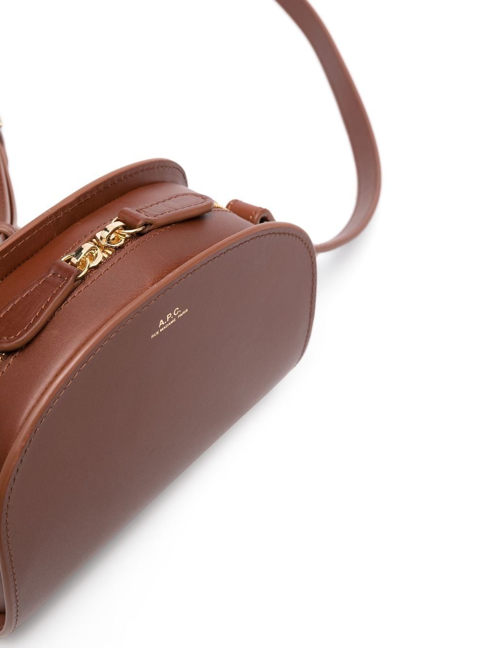 A.P.C. Mini Demi Lune Shoulder Bag In Brown - 10% Off | Editorialist