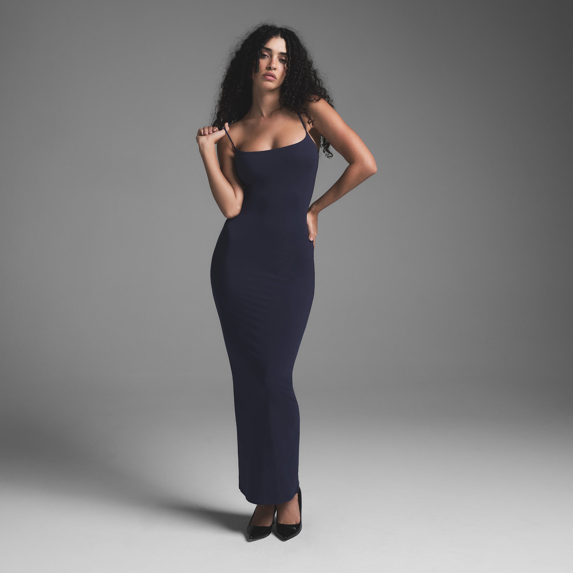 Skims Fits Everybody Long Slip Dress - Bronze
