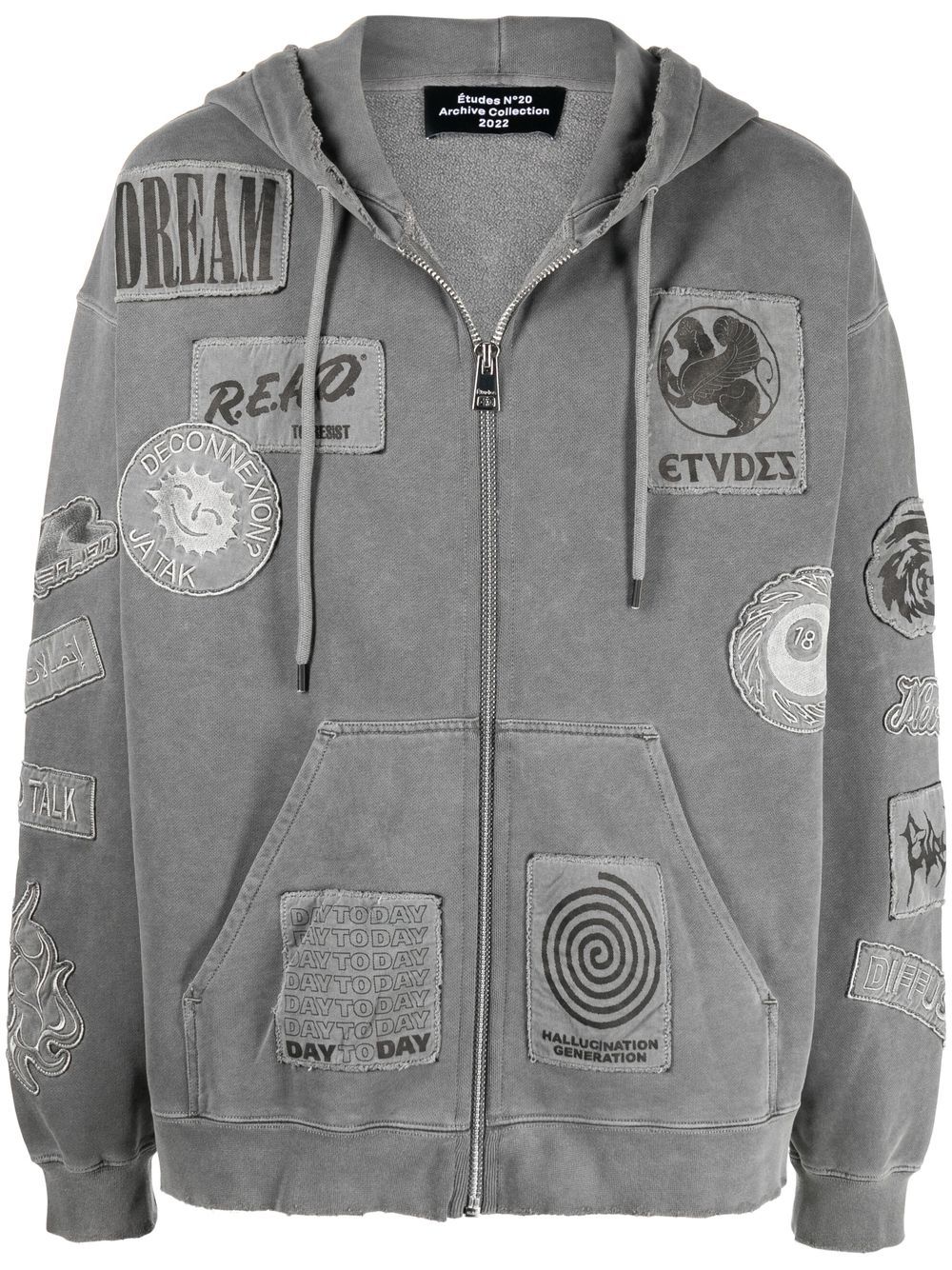 Etudes Logo-Patch Zip Hoodie In Grey - 59% Off | Editorialist Etudes Logo-Patch Zip Hoodie In Grey - 59% Off | Editorialist