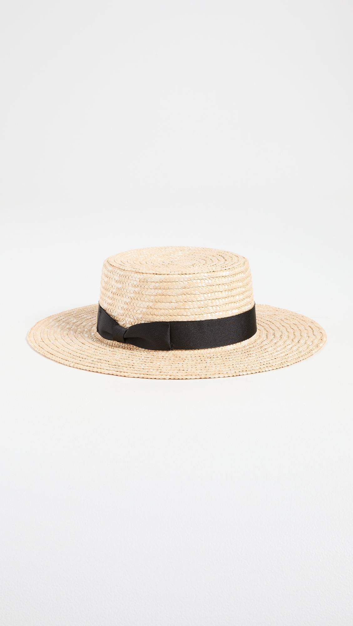 Lack Of Color The Spencer Wide Brimmed Natural Straw Boater with Black Band Lack of Color The Spencer Wide Brimmed Boater in Natural  main image 4