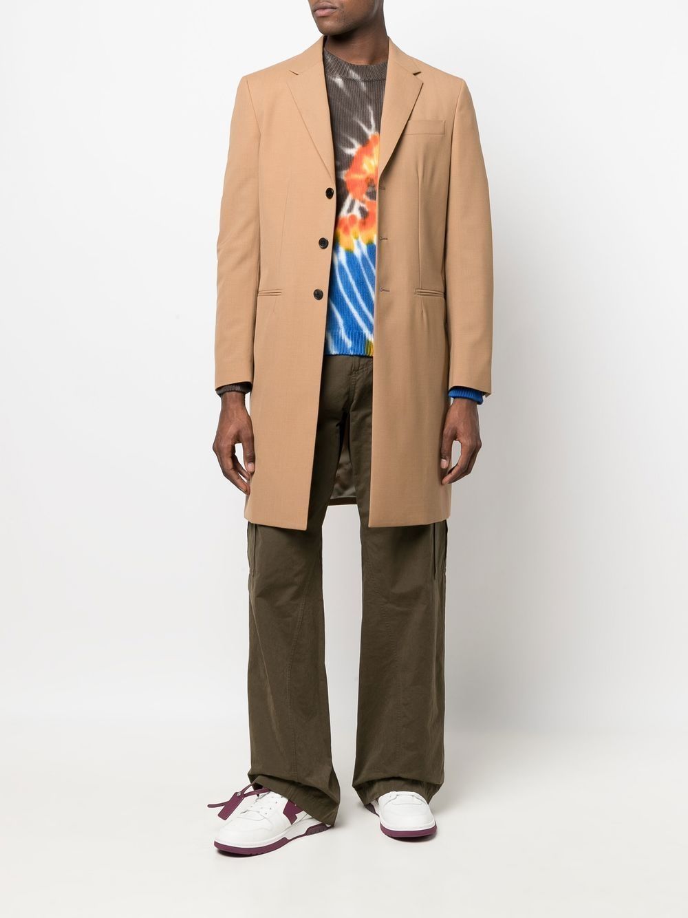 OFF-WHITE Off-White Ponte Single-Breasted Slim-Fit Coat