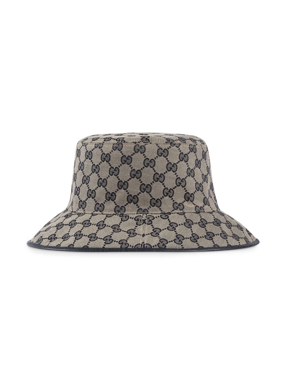 Gucci Hat Horsebit Reversible Bucket Hat Navy And Beige Wool Cotton GUCCI Horsebit Reversible Bucket Hat 700851 Navy/Beige Wool  main image 4