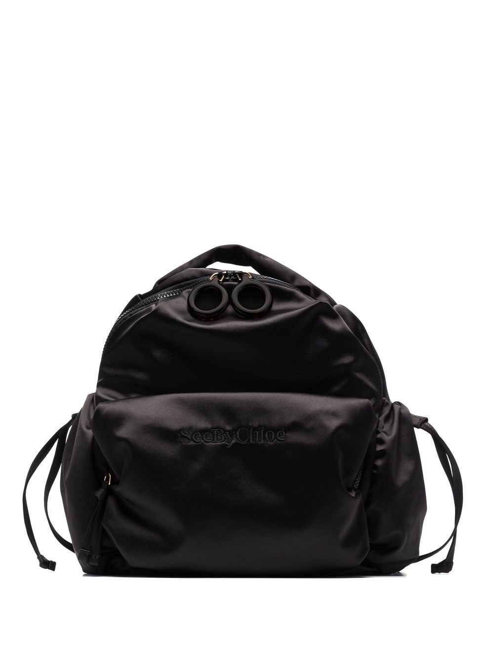 See By Chloé Tilly Satin Backpack - Black | Editorialist