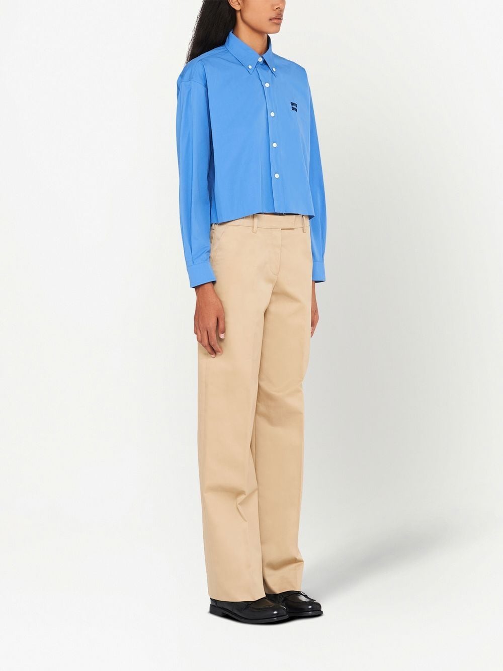 MIU MIU Mid-Rise Straight Leg Chino Trousers