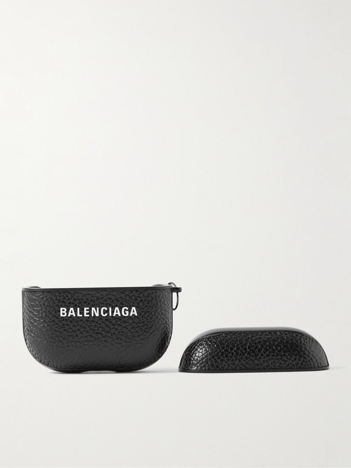 Balenciaga Logo-print Full-grain Leather Airpods Pro Case - Black