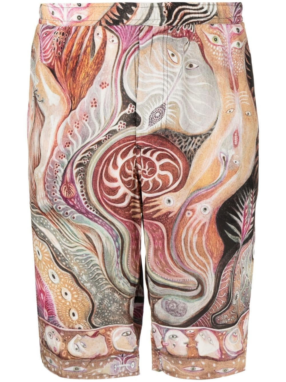 ENDLESS JOY Endless Joy Dark Star Graphic-Print Silk Shorts