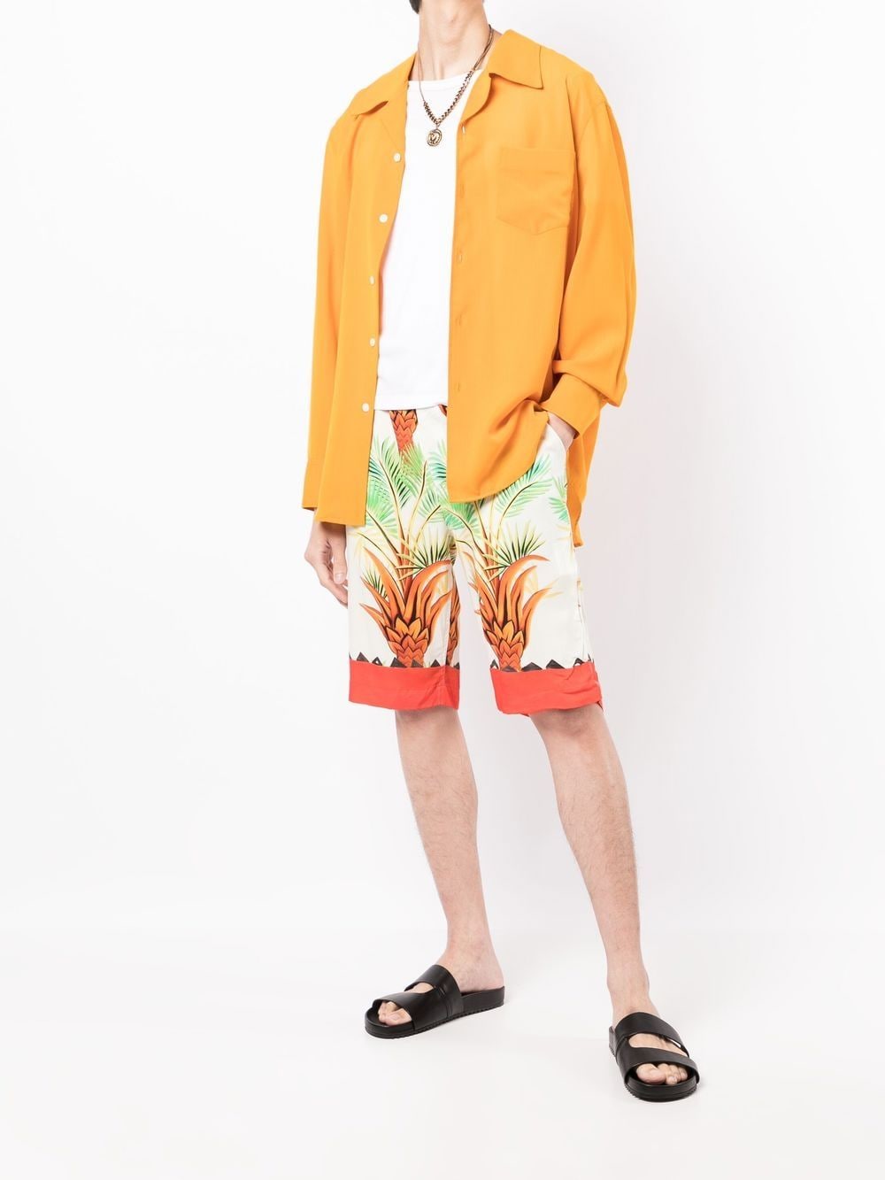 ENDLESS JOY Endless Joy Date Palm Motif-Print Bermuda Shorts