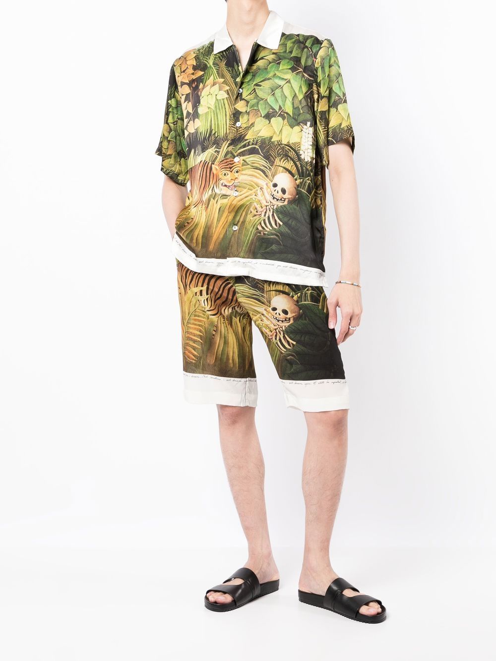 ENDLESS JOY Endless Joy Graphic-Print Silk Shorts