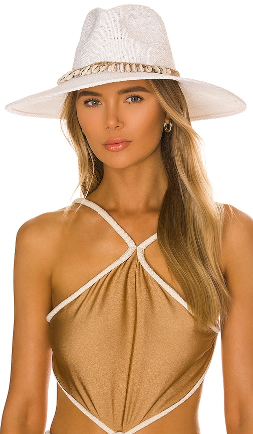 Nikki Beach Ashtin Fedora Hat in White One Size Womens Beach Garden Sun Nikki Beach Ashtin Fedora Hat in White One Size Womens Beach  main image 3