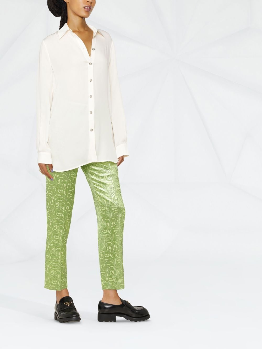 SALVATORE FERRAGAMO Ferragamo Pleat-Detail Long-Sleeve Shirt