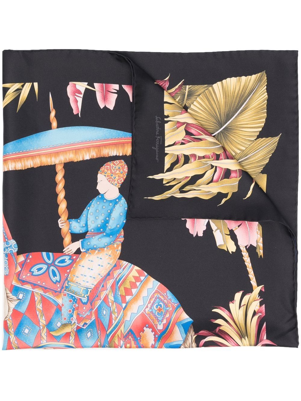 SALVATORE FERRAGAMO india-print silk scarf