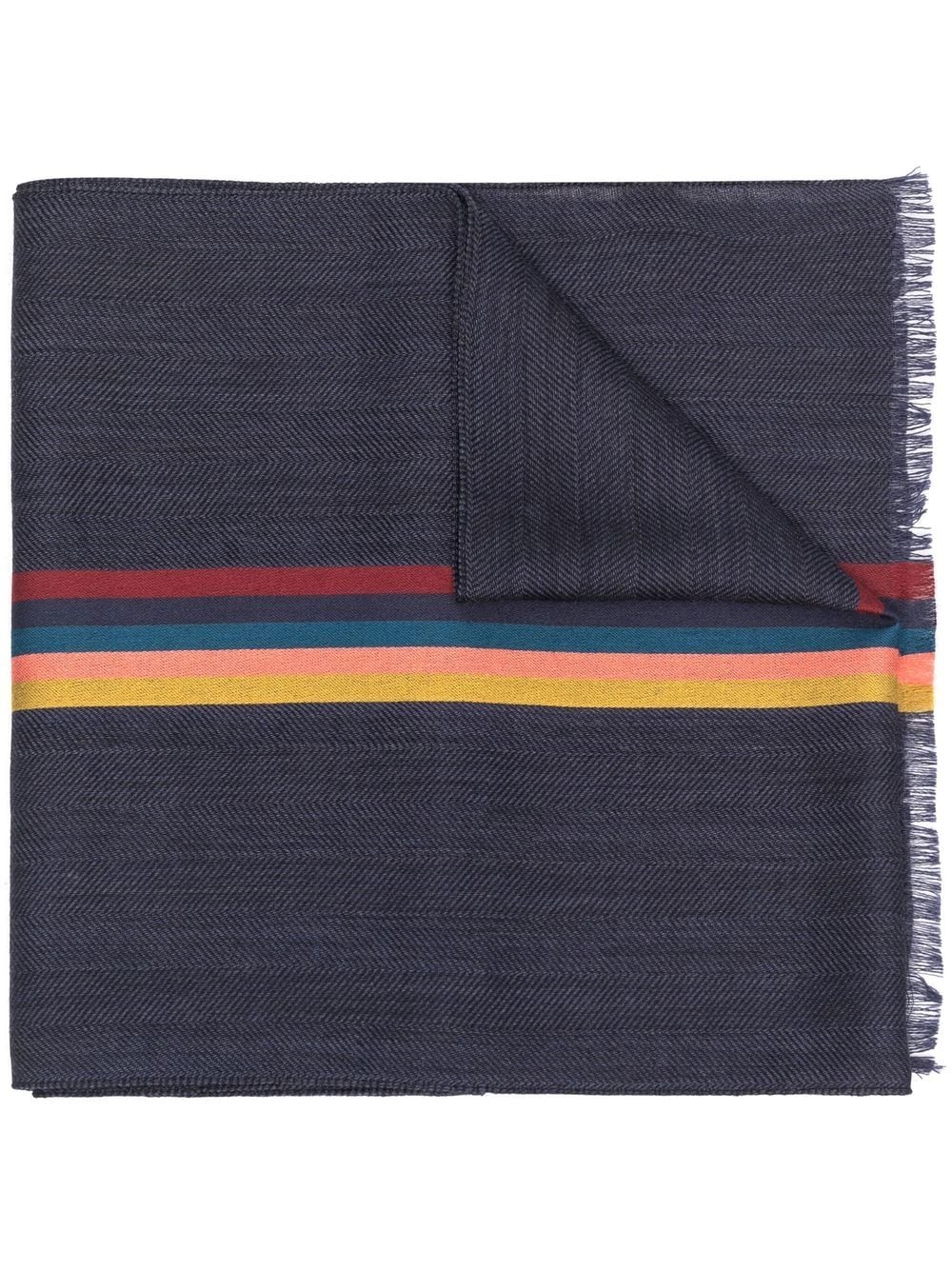 PAUL SMITH artist stripe' band herringbone wool-blend scarf