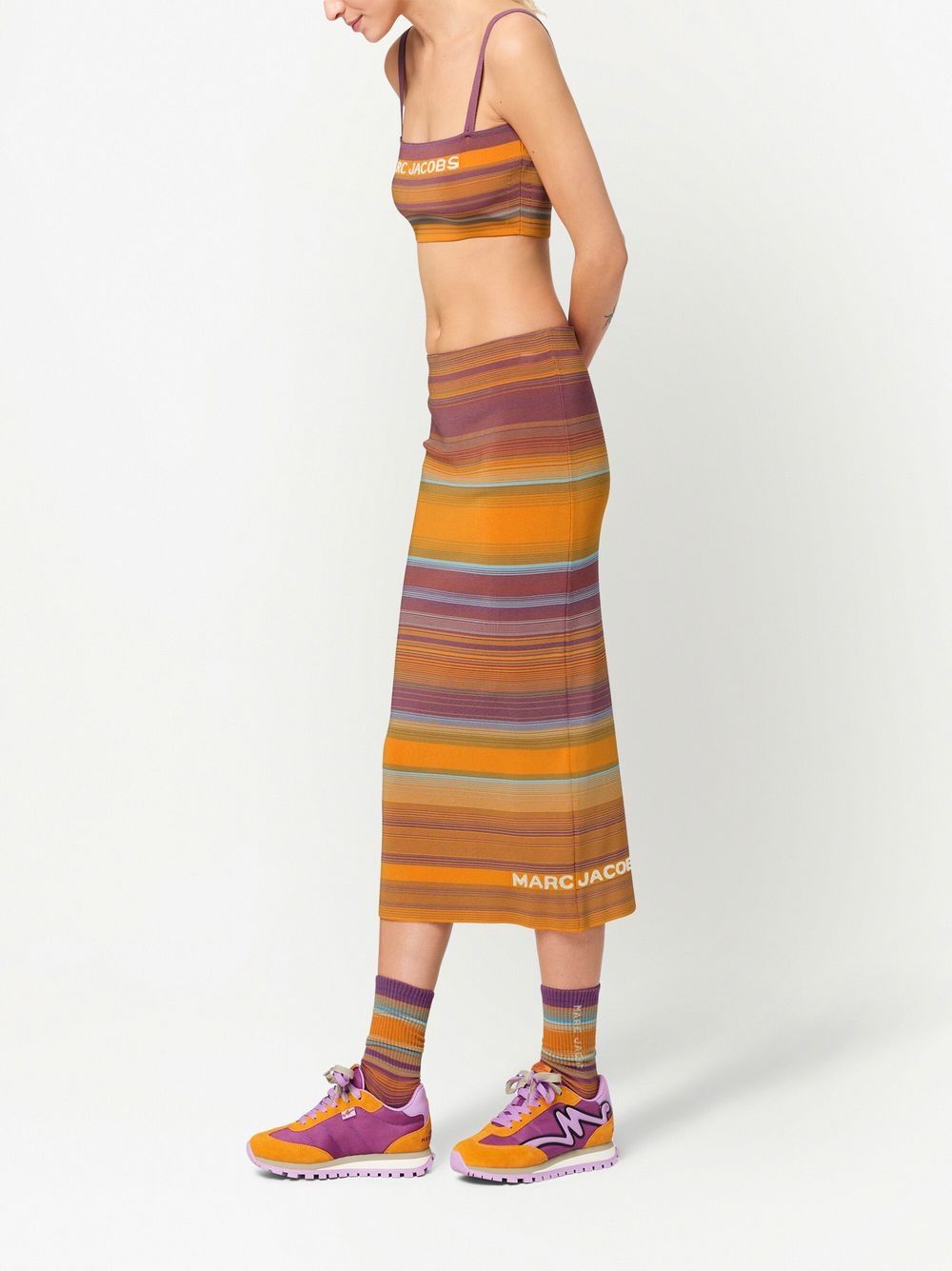 MARC JACOBS Marc Jacobs The Tube Striped Midi Skirt