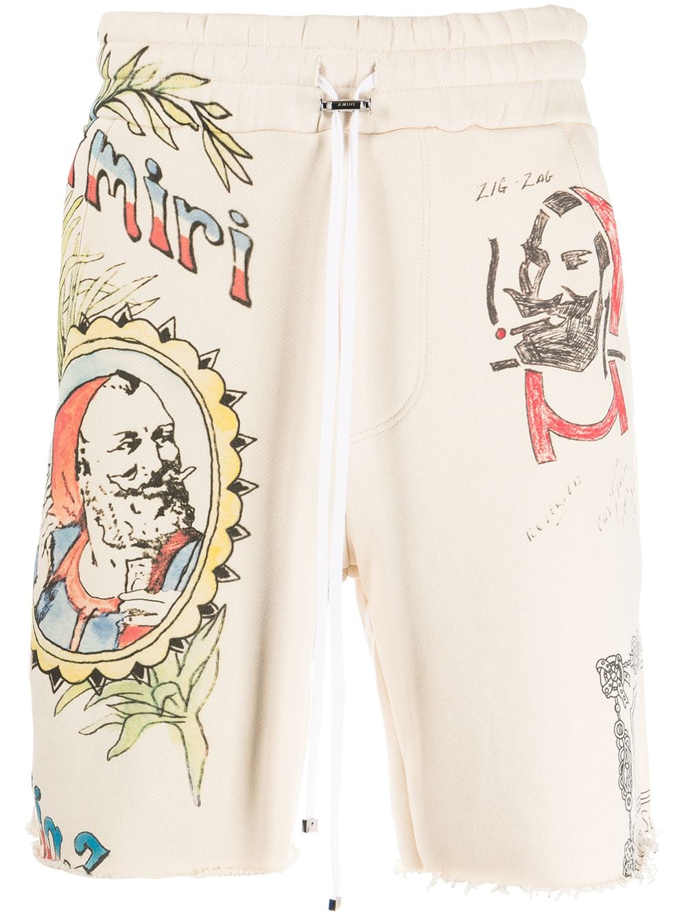 AMIRI Printed Jersey Fleece Shorts