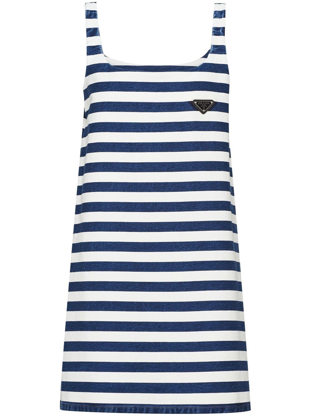 white christmas dresses PRADA 2021 Striped Denim Mini Dress Blue – REAWAKE