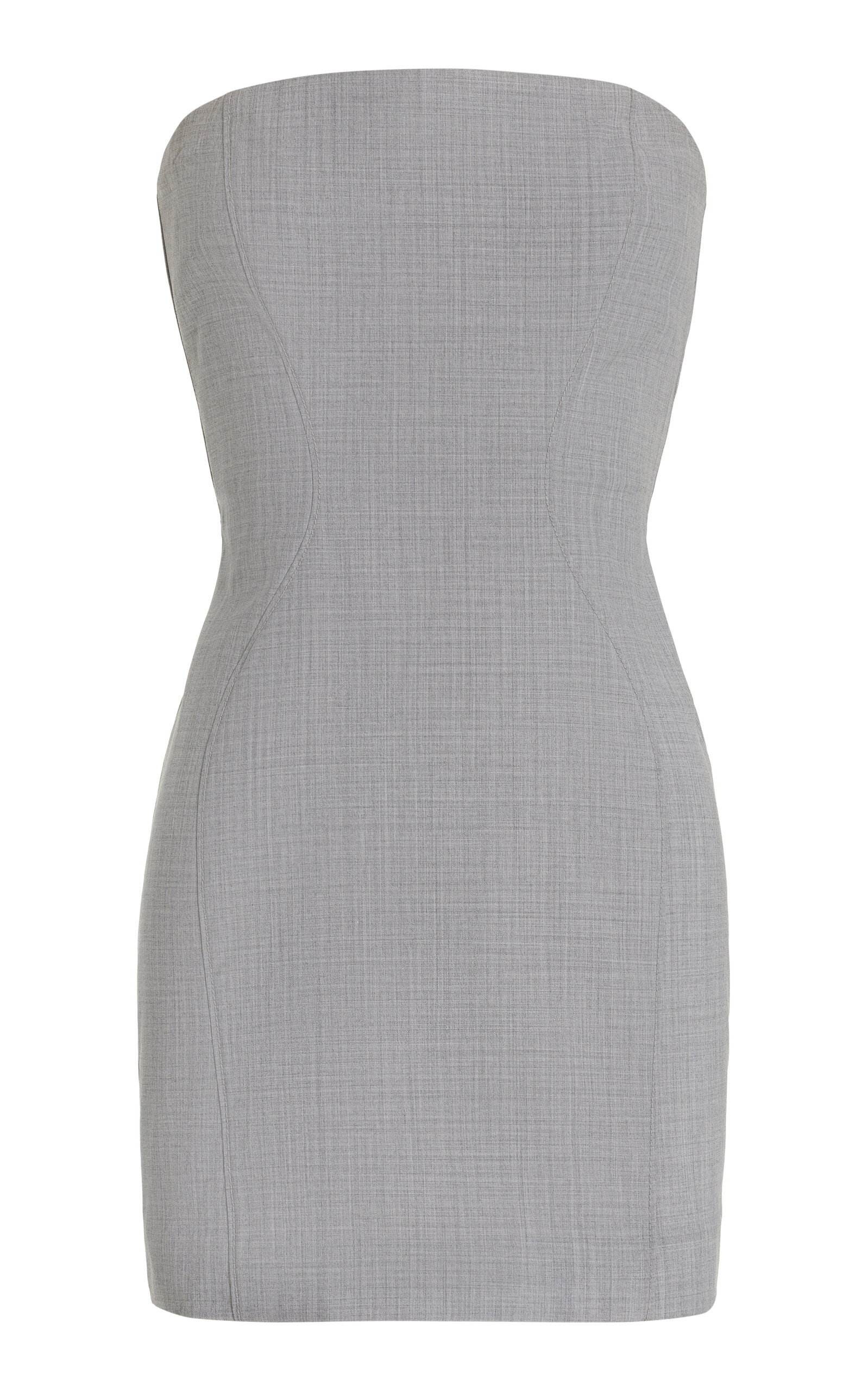 grey strapless bodycon dress YEDDA GREY RUCHED BODYCON STRAPLESS MAXI DRESS – Bella Galvan main image 1