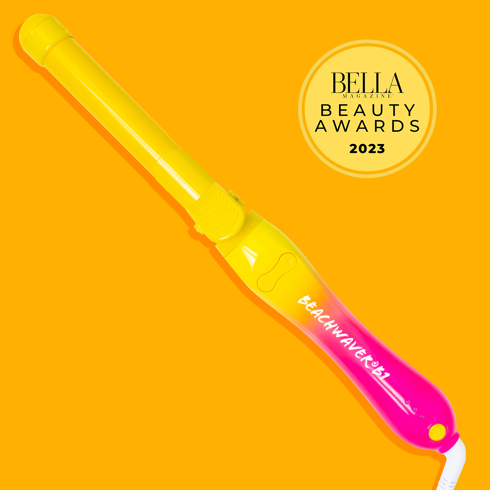 Yellow and Pink Beachwaver Curling Iron Beachwaver B1 Neon - Malibu Sunrise – Beachwaver UK main image 2
