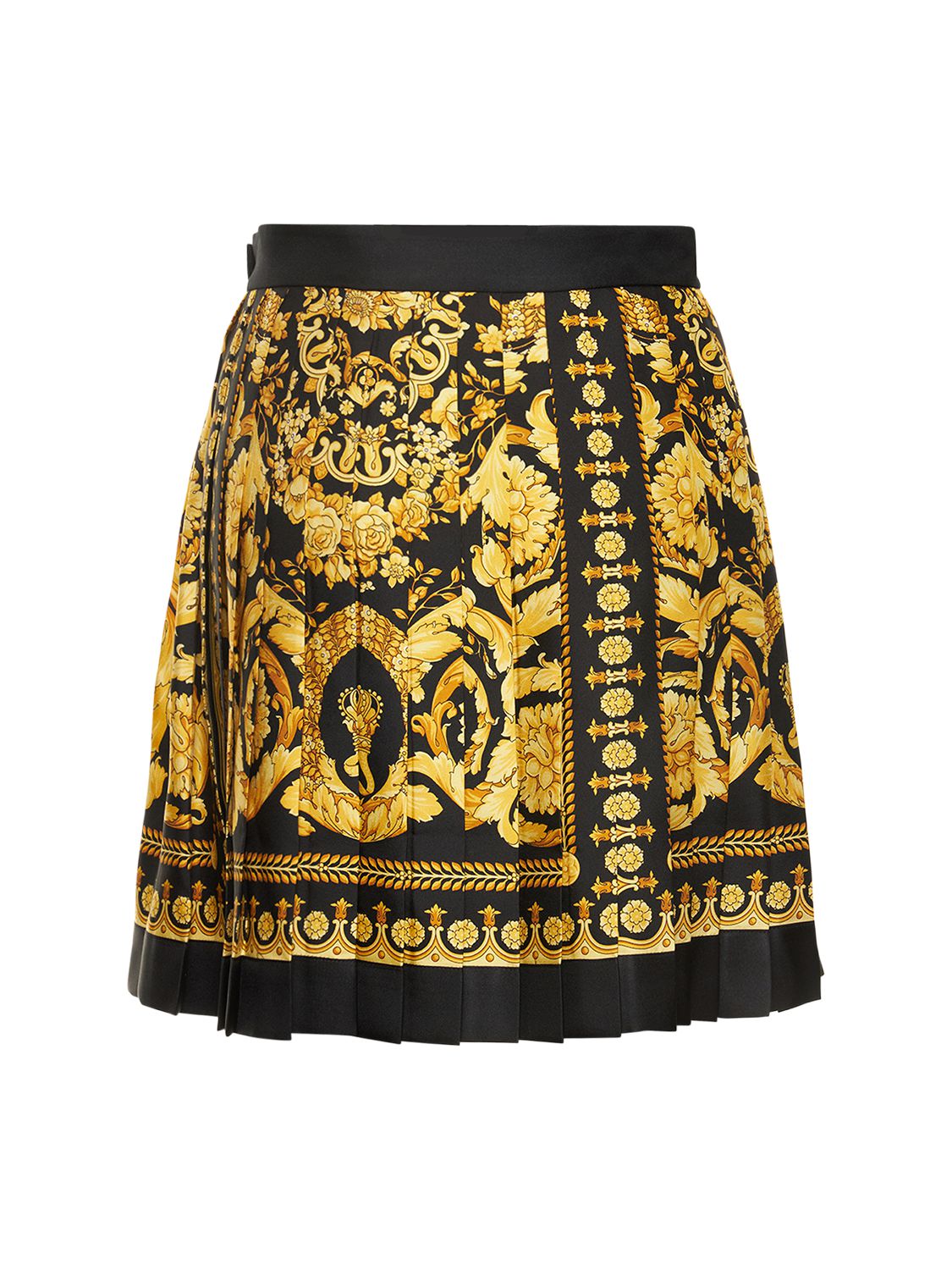 Silk Chiffon Elastic Waist Skirt With Italian Black Print For Women Lightweight Summer Wear main image 1