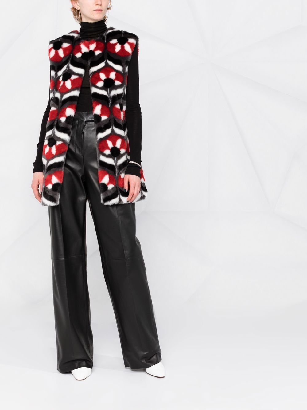 MOSCHINO Boutique Moschino Geometric Faux-Fur Gilet