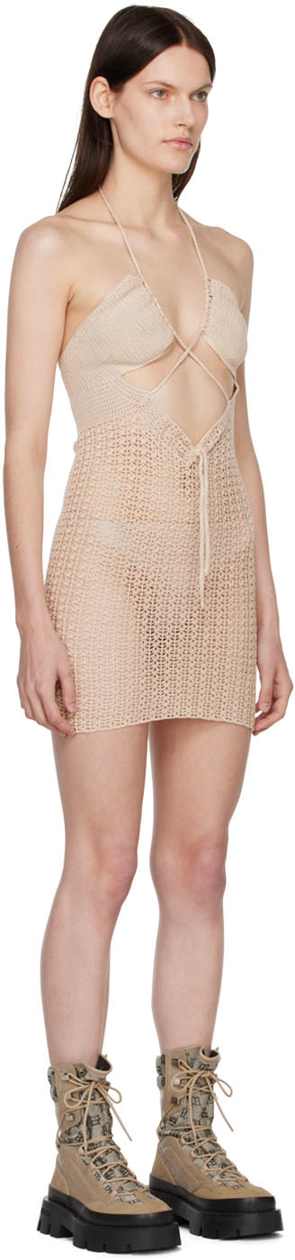 Misbhv Crocheted Mini Dress In Nude - 79% Off | Editorialist