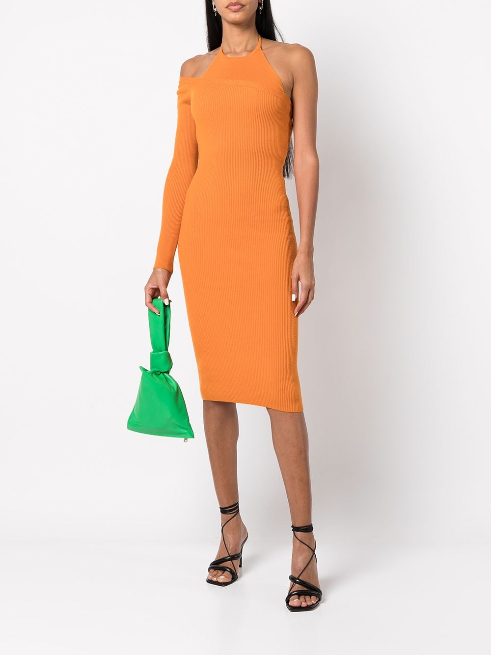 MONSE Monse Asymmetric Knitted Midi Dress