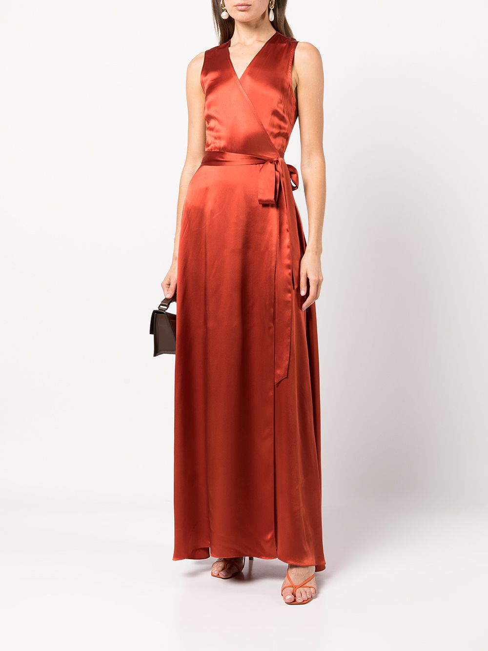 VOZ VOZ Silk Maxi Wrap Dress