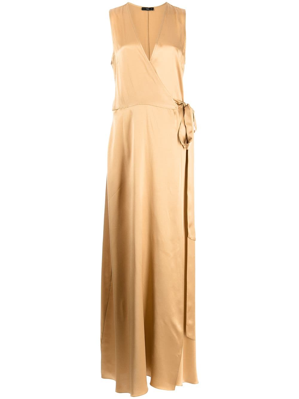 slim fit dress slacks Isla Satin One-Shoulder Wrap Dress