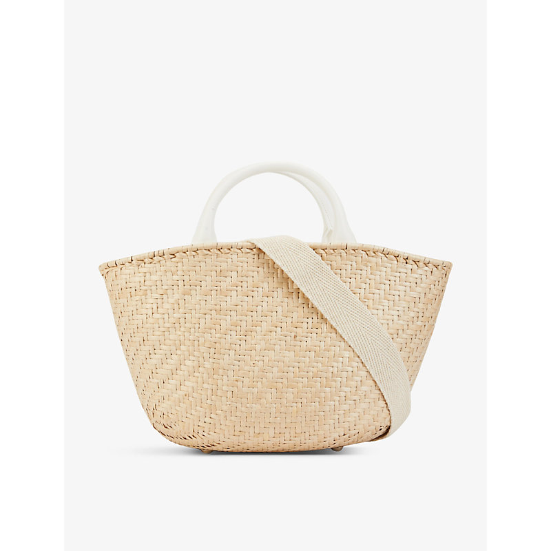 Rodo Amy Wicker Tote Bag - Sand/white | Editorialist