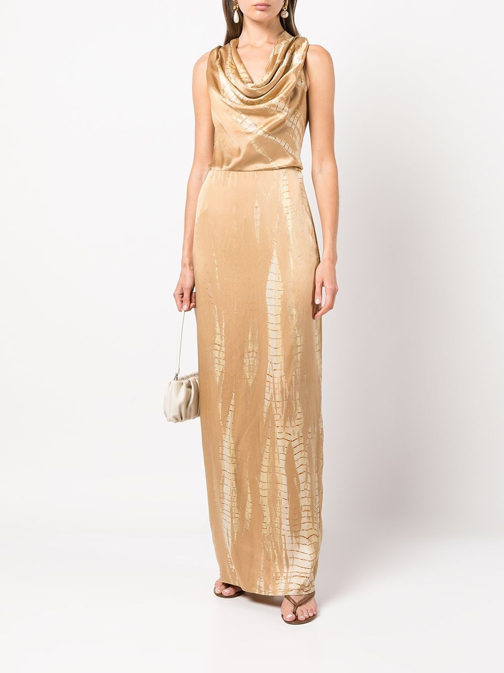 VOZ VOZ Convertible Silk Maxi Dress