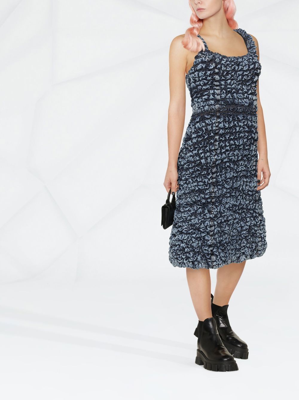 DIESEL® Diesel Sleeveless Square Neck Textured Dress