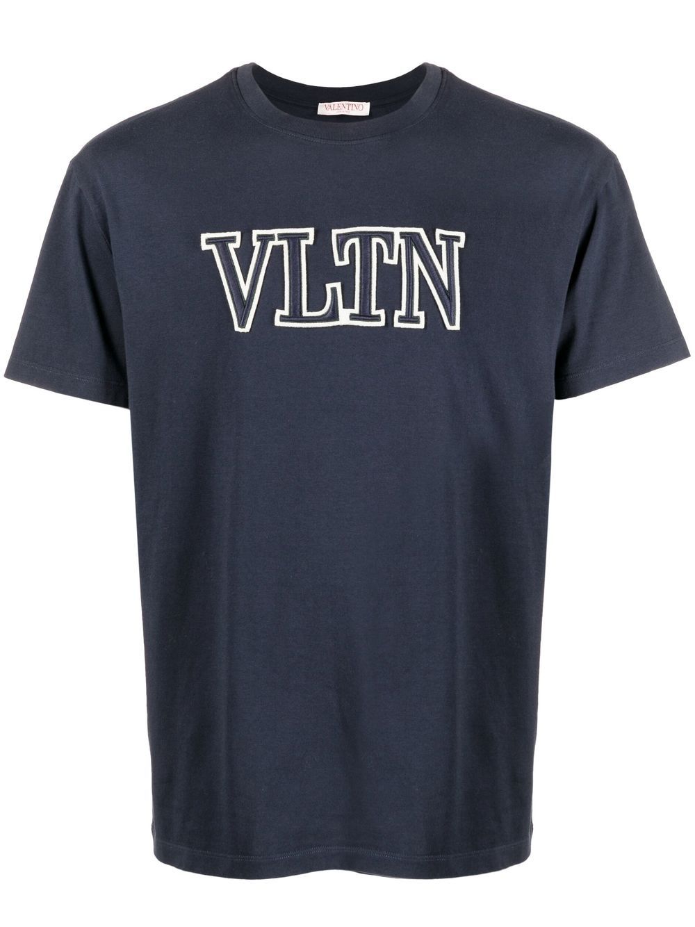 Valentino Garavani Vltn Logo-Embroidered T-Shirt In Blue - 20% Off