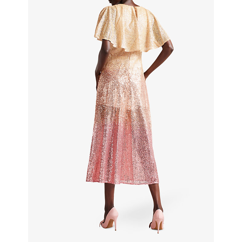 ted baker pink and gold dress Ted Baker Women's Pink / Rose Gold Dress Size 2
