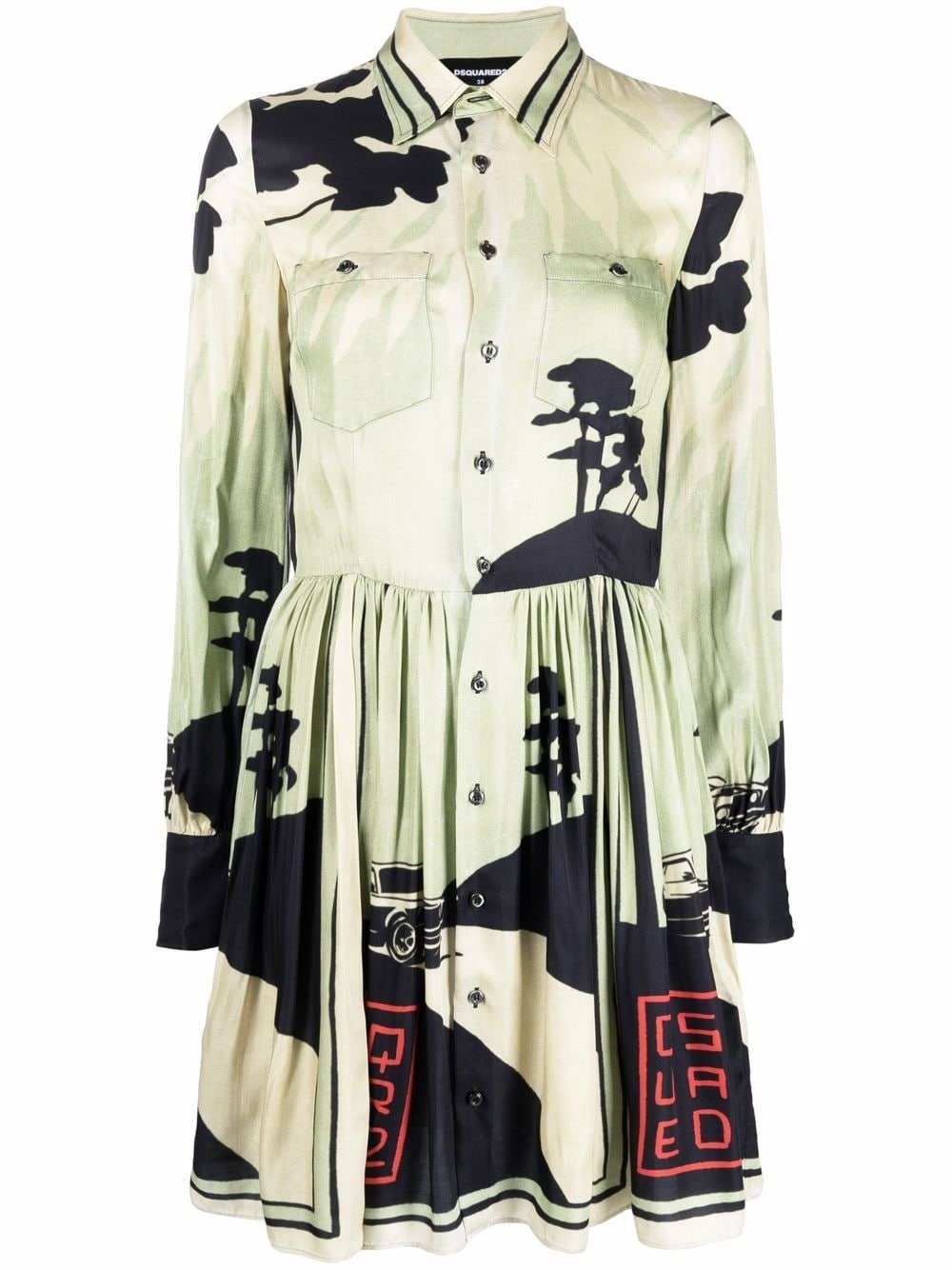 DSQUARED2 Graphic-Print Shirt Dress