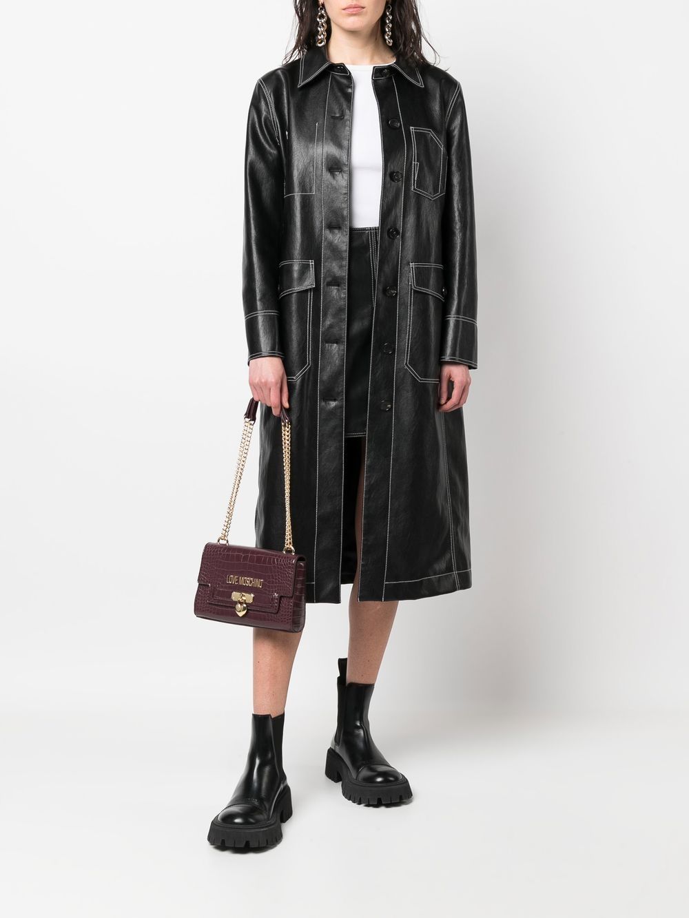 MOSCHINO Love Moschino Crocodile-Effect Shoulder Bag