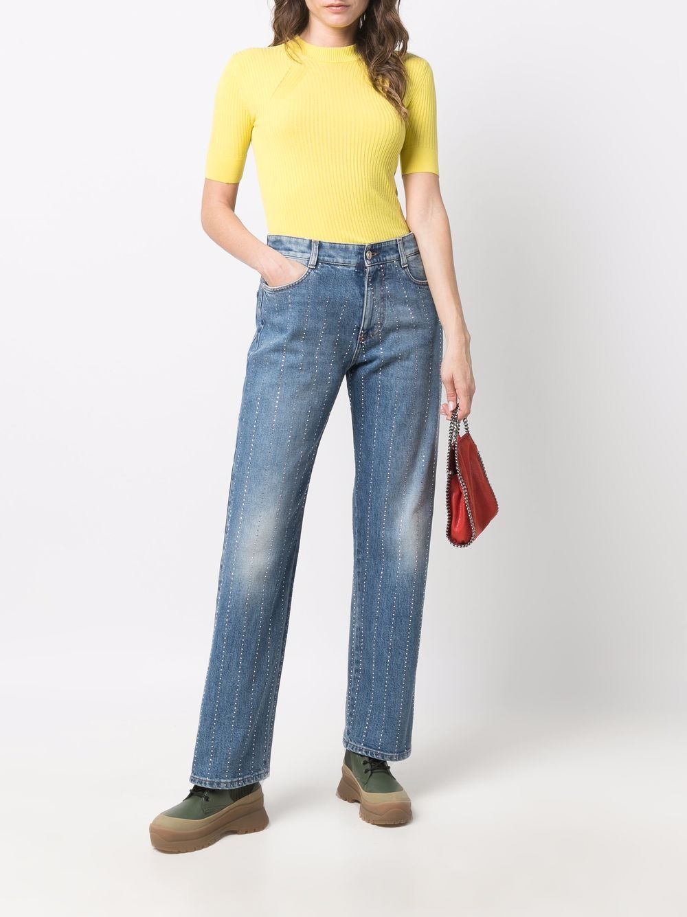 STELLA MCCARTNEY Stella McCartney Rhinestone-Embellished Straight-Leg Jeans