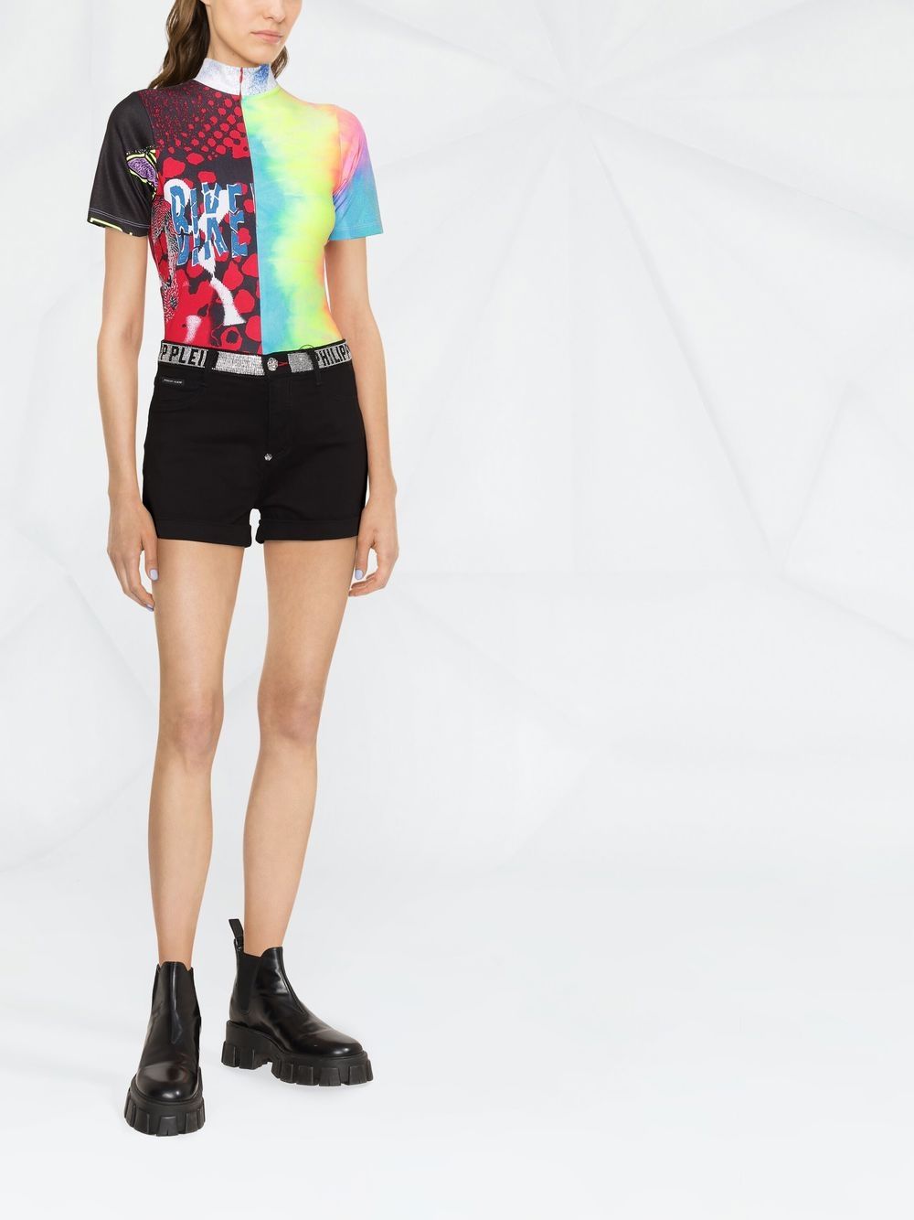 PHILIPP PLEIN Philipp Plein Logo-Embellished Denim Shorts