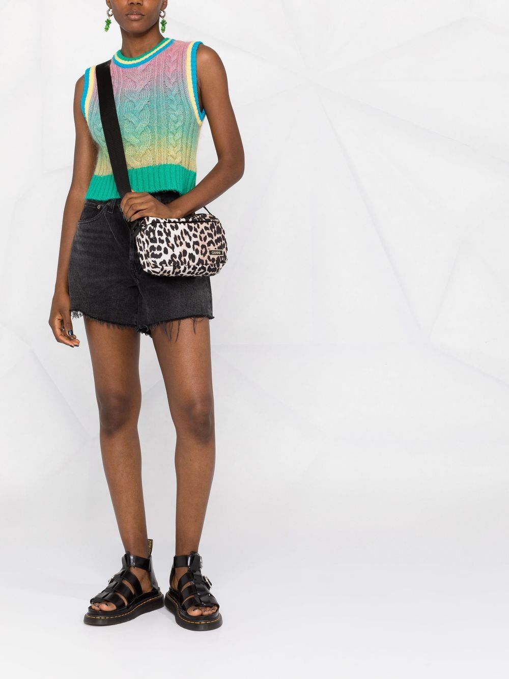 GANNI Leopard-Print Crossbody Bag