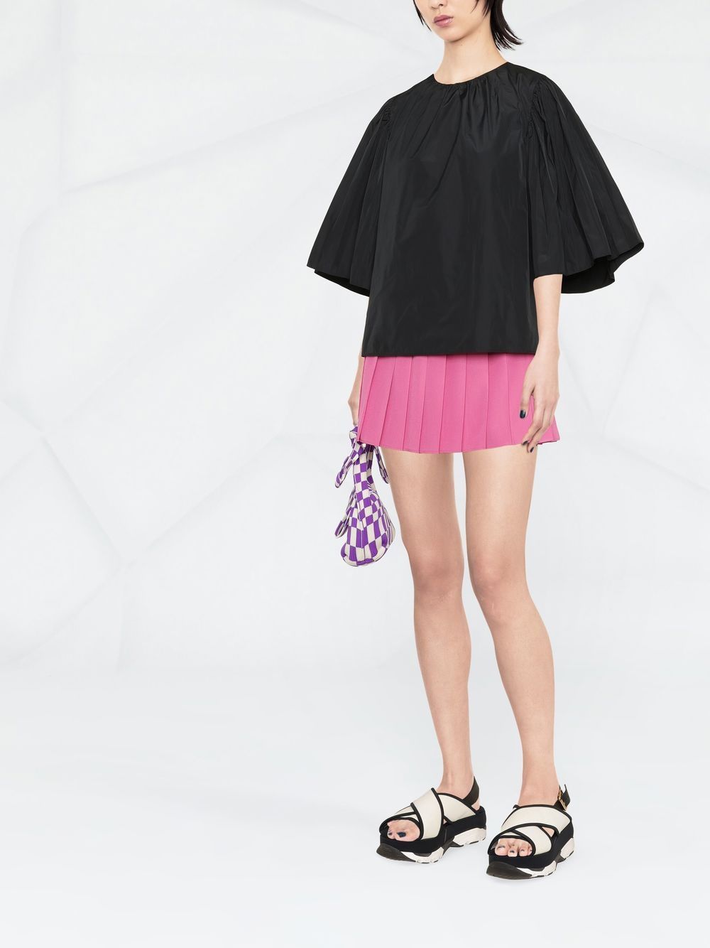 RED VALENTINO Pleated Mini Shorts