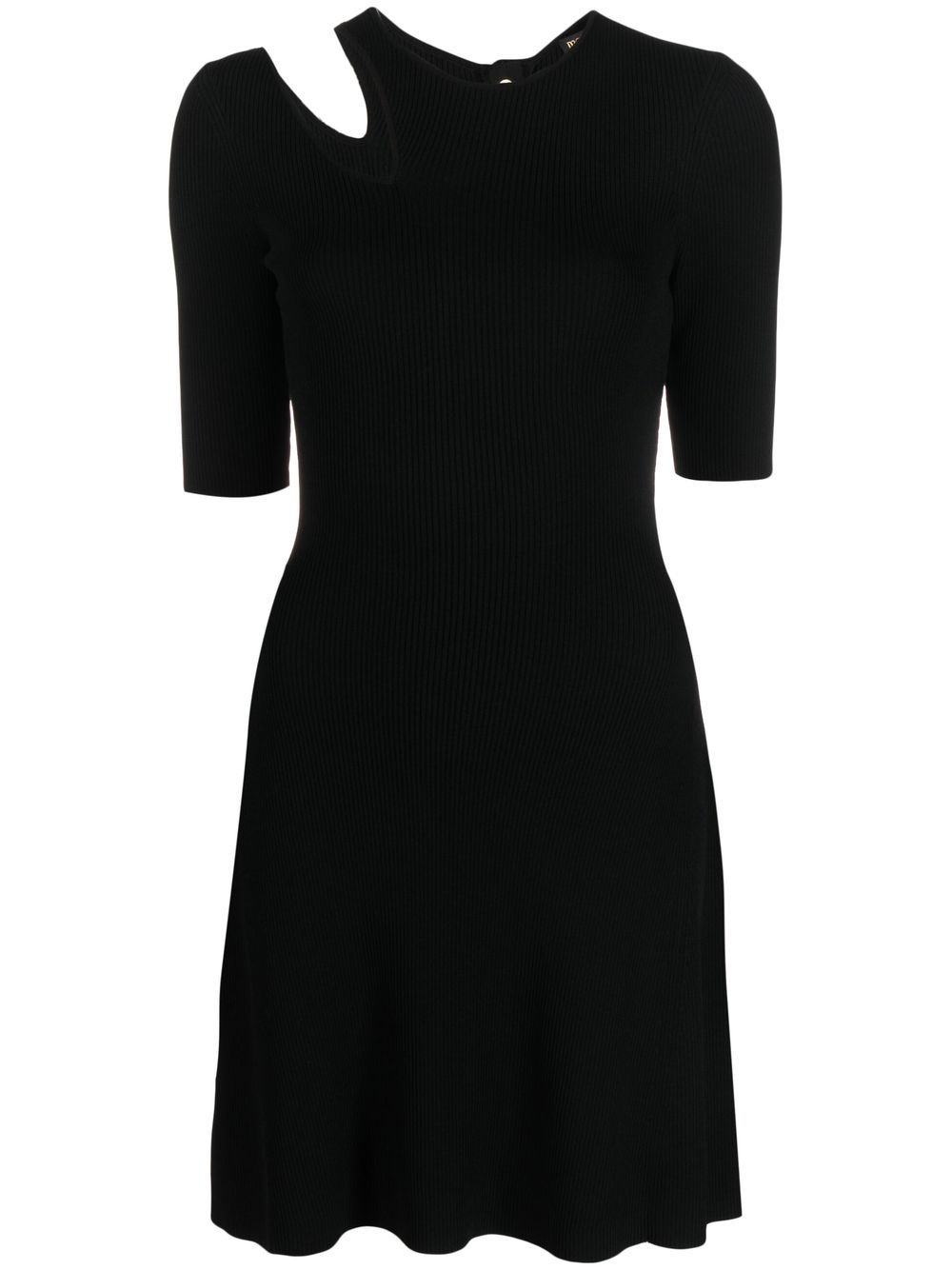 Maje Cut-Out A-Line Knitted Dress In Black - 50% Off | Editorialist