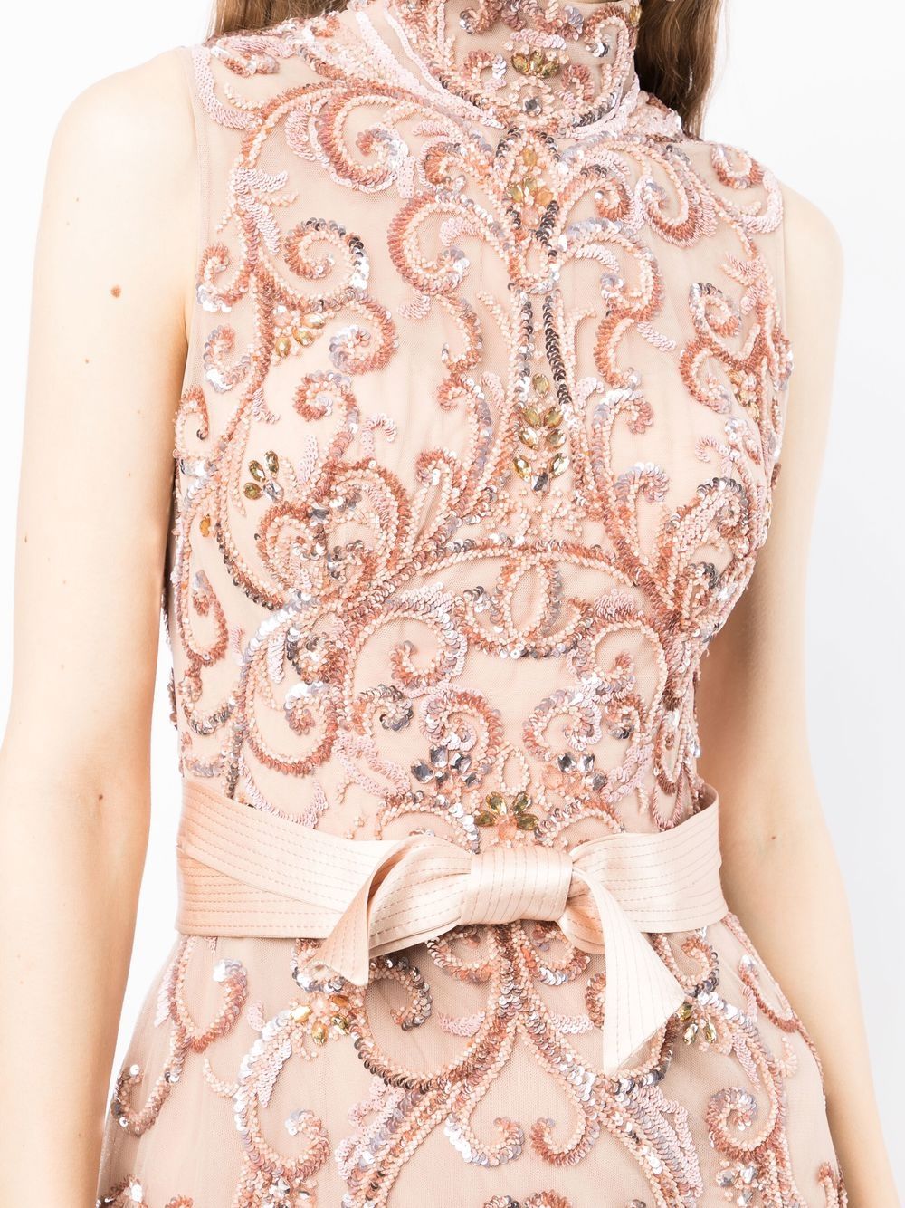 Zuhair Murad embellished high neck Gown - Pink