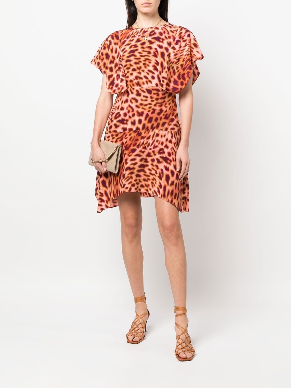STELLA MCCARTNEY Stella McCartney Leopard-Print Silk Flounce Dress