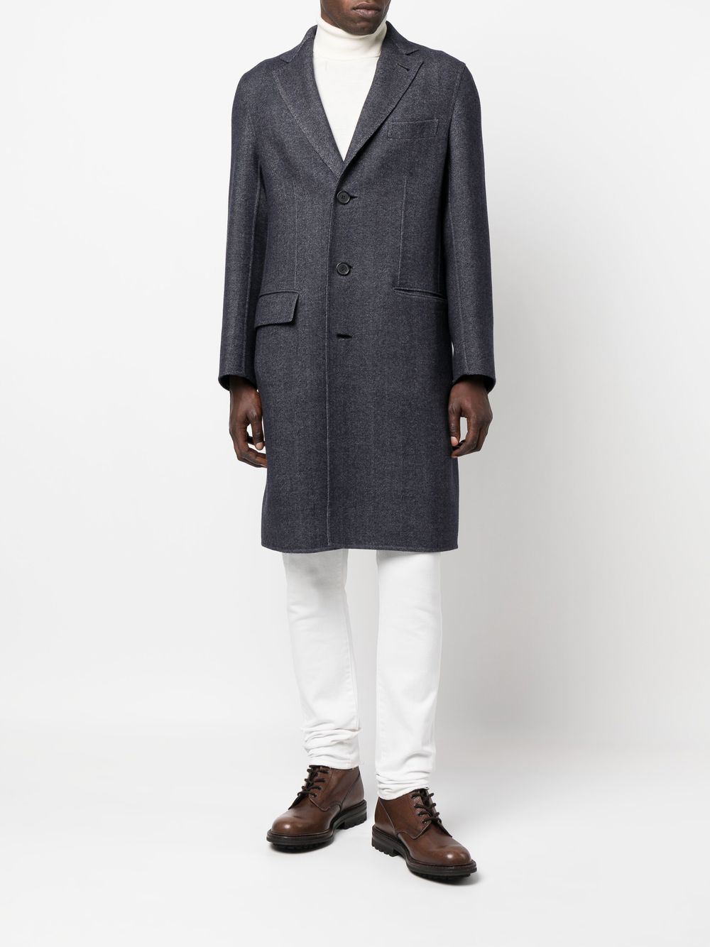 BRIONI Brioni Single-Breasted Wool Coat