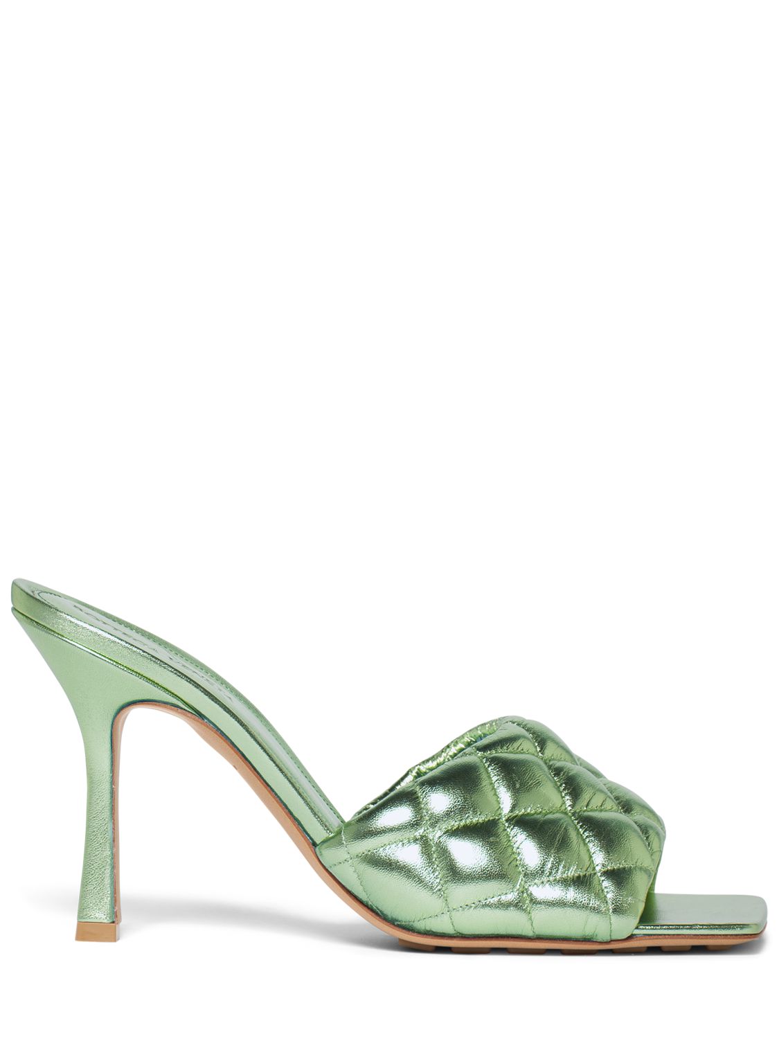 Bottega Veneta 90mm Padded Quilted Leather Sandals Pistachio